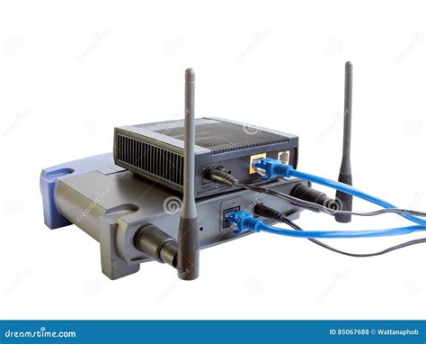Internet Router And Wireless Access Point Stock Photo Image Of Firewall Blue