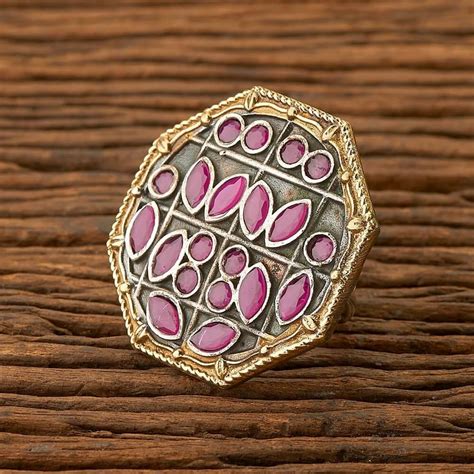 Copper Indo Western Classic Ring With 2 Tone Plating 90656 At Rs 230