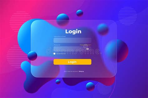 Modern Glass Morphism Illustration Of Login Template Stock Vector Illustration Of Interface