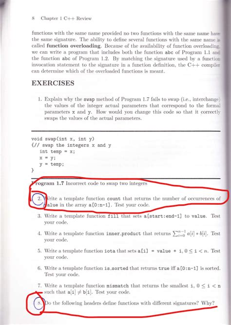 Solved Chapter C Review Functions With The Same Name Chegg