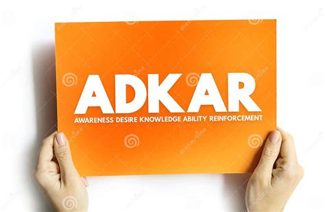 Adkar Awareness Desire Knowledge Ability Reinforcement Acronym Business Concept On Card Adkar Awareness Desire Knowledge Ability Reinforcement Acronym Business Concept On Card