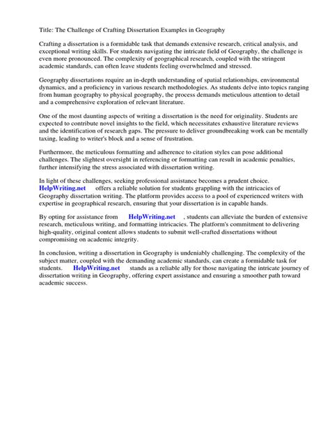 Dissertation Examples Geography Pdf Geography Thesis