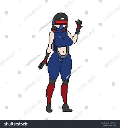 Pixel Character Sexy Girl Isolated White Stock Illustration 2135046287 Shutterstock