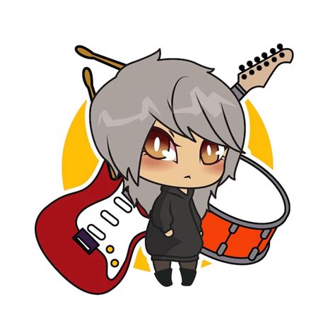 Premium Vector Cute Chibi With Guitar And Drums