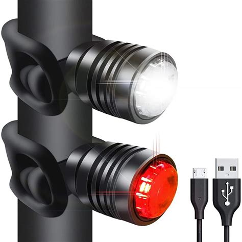 Led 자전거 미등 전방 후방 조명 Usb 충전식 안전 경고 헤드라이트 램프 티몬