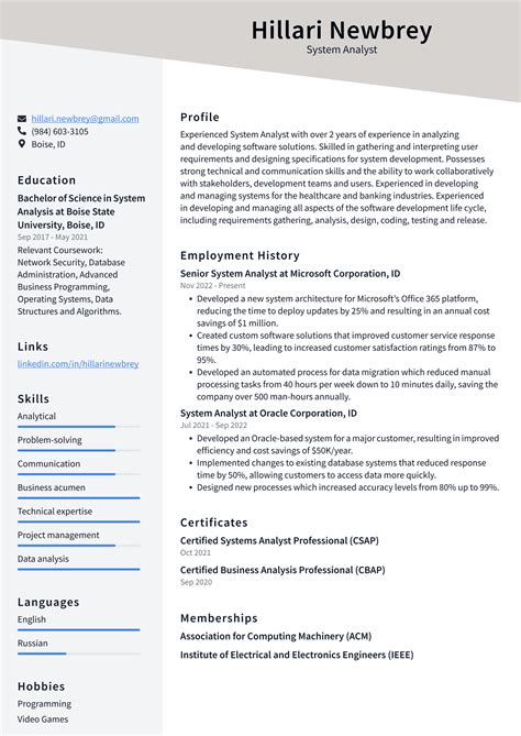 Amazon System Analyst Resume Examples Resumecat