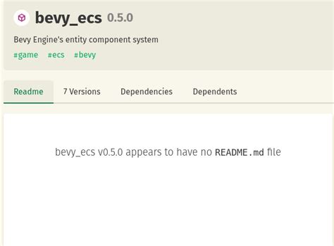 Bevy ECS Crate Needs A Readme Issue Bevyengine Bevy GitHub