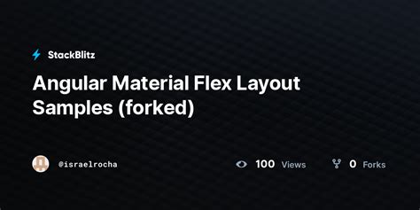 Angular Material Flex Layout Samples Forked Stackblitz