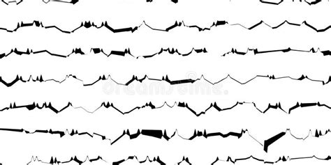 Abstract Modern Black Chaotic Zig Zag Lines Pattern Design Element Isolated On White Background