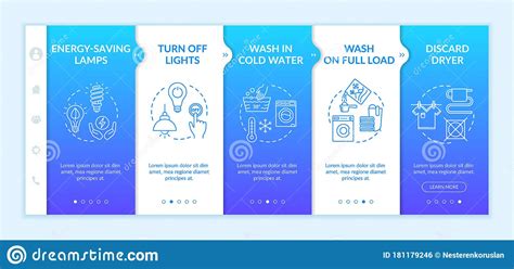 Energy Efficiency Onboarding Vector Template Stock Vector Illustration Of Builder Consumption