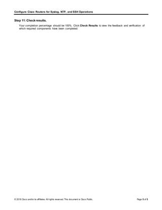 Configure Cisco Routers For Syslog NTP And SSH Operations DOCX Computer Networking Computing