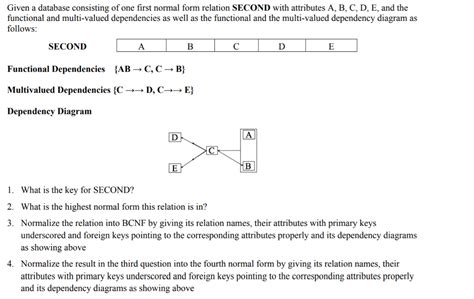 solved given a database consisting of one first normal form