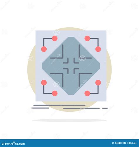 Data Infrastructure Network Matrix Grid Flat Color Icon Vector Stock Vector Illustration