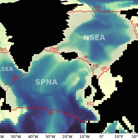 Eccov4 Ocean Depth Showing The Model Grid Along With Defined Regions Download Scientific