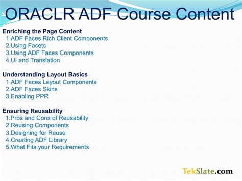 Tekslate Oracle Adf Pptx Databases Computer Software And Applications