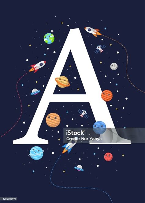 우주를 테마로 한 편지 A 아이들을위한 벡터 일러스트 공간 0명에 대한 스톡 벡터 아트 및 기타 이미지 0명 과학 교육 Istock