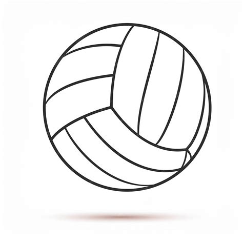 Premium Vector A Black And White Drawing Of A Volleyball With A Black