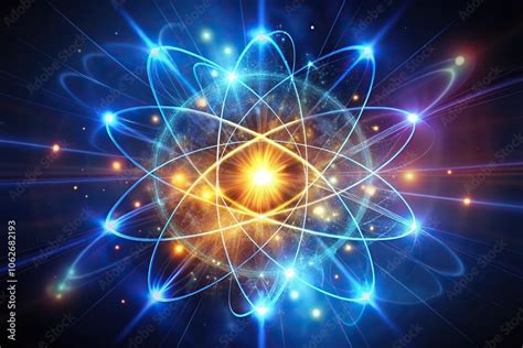 Artistic Visualization Of Glowing Electron Paths Showcasing Atomic