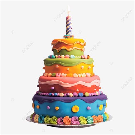Vibrante Pastel De Varios Niveles Con Vela Encendida Png Dibujos