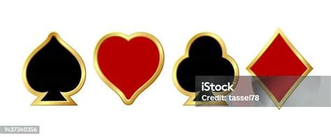 황금 프레임으로 카드 놀이의 정장 벡터 일러스트 레이 션 3d 기호 4가지 개체에 대한 스톡 벡터 아트 및 기타 이미지 4가지 개체 가능성 개체 그룹 Istock