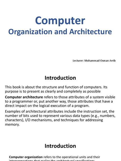 Computer Architecture Lecture1 | PDF