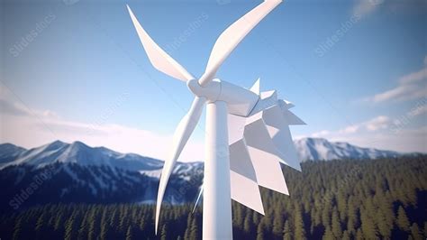 Illustration Of A 3d Wind Turbine Power Generator Powerpoint Background