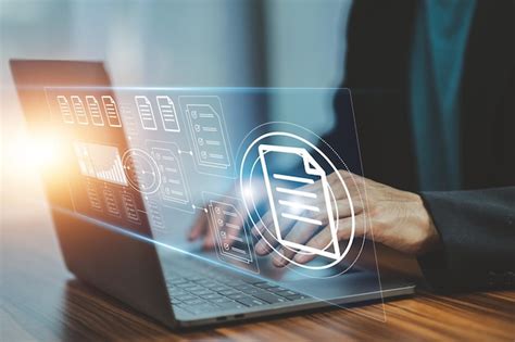 Premium Photo Document Management Concept Businessman Using Computer