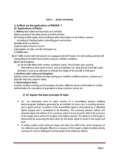 Radar Engineering Assignment Key Pdf Radar Doppler Effect