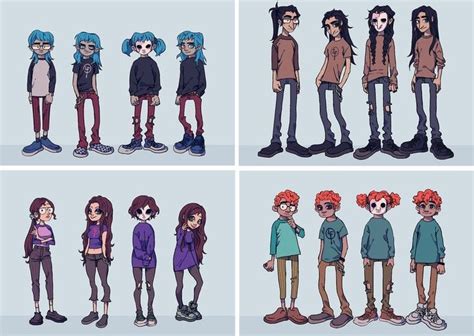 Four Different Pictures Of People With Red Hair