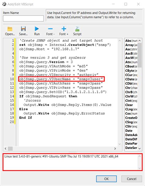 User Name In Remote SNMPv Scripting Network Scanner Help