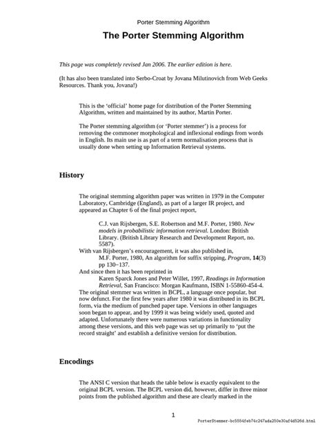 Porter Stemming Algorithm Explained Pdf Computer Programming