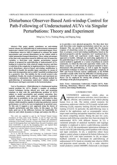 Pdf Disturbance Observer Based Anti Windup Control For Path Following