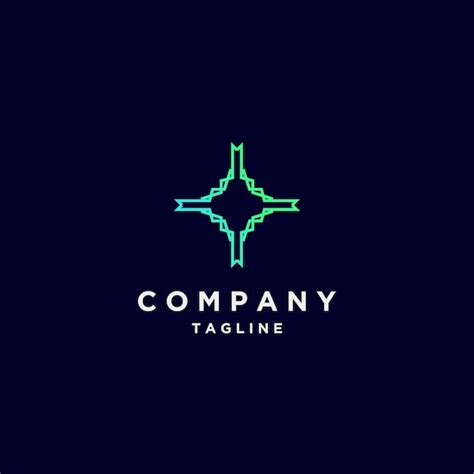 럭셔리 라인 로고 회사 그라데이션 디자인 프리미엄 벡터