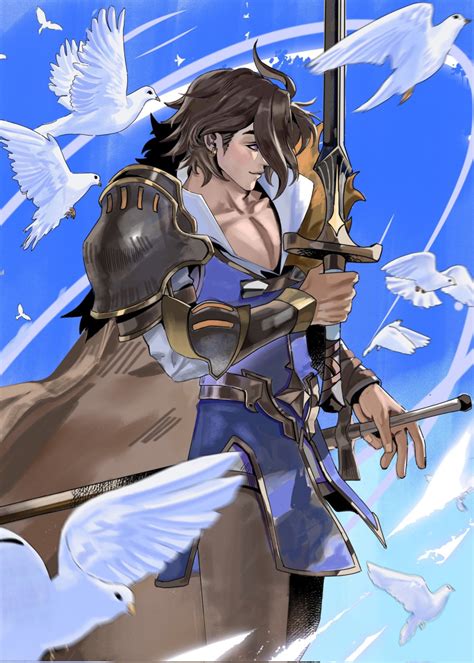 Safebooru 1boy Afk Journey Bird Blue Cape Blue Pants Blue Shirt Blue