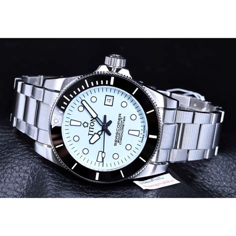 แถมสายผ้า Titoni นาฬิกา Titoni Seascoper 300 Ice Blue รุ่น 83300 S Bk
