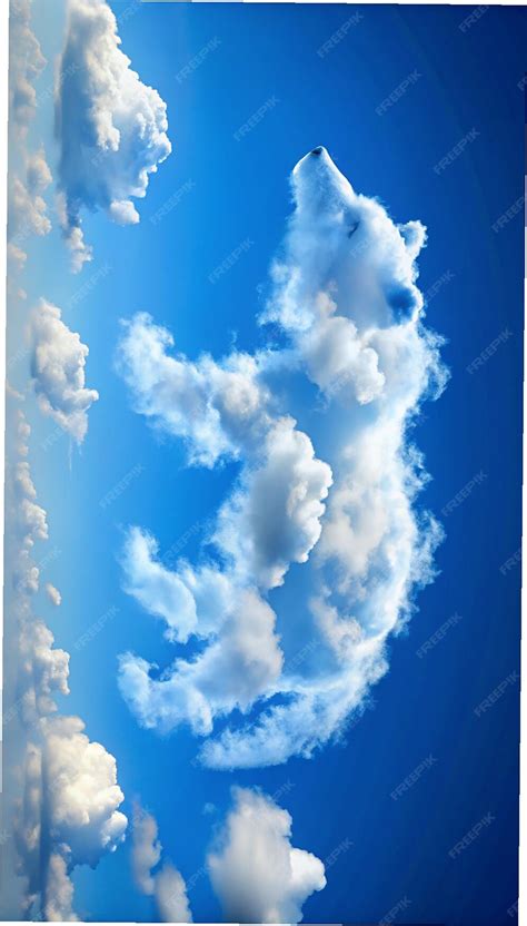 Amazing Real Cloud Forming Shaped Look Like A Bear On Fresh Blue Sky