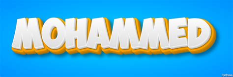 Mohammed Yellow White 3d Text Effect Generator