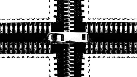 Zipper Teeth Detail Interlocking Teeth Of A Zipper Showing Metal Stock