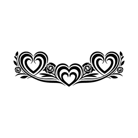 Elegant Black Floral Heart Border Vintage Romance Hearts 67987309