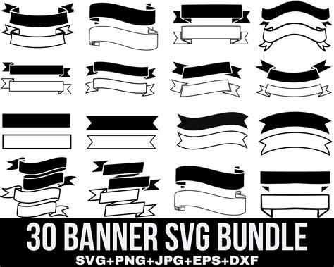 Banner Svg Bundle Ribbon Banner Svg Banner Outline Banners Svg Banner Template Shapes Svg
