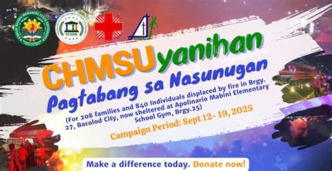 Chmsu Launches Donation Drive For Fire Victims