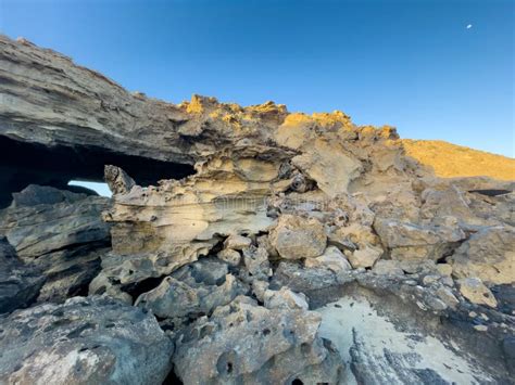 Ventifact Rock Formations Caused By Wind At La Pared Beach
