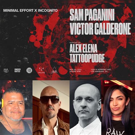 Friday Nov 3 Sam Paganini And Victor Calderone R Techno