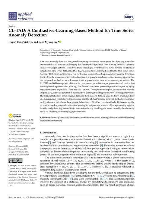 Pdf Cl Tad A Contrastive Learning Based Method For Time Series