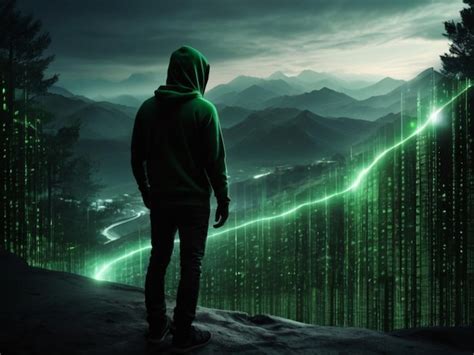Cyber Security Hacker With Binary Background Premium Ai Generated Image