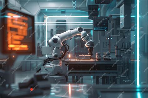 Aipowered Robot Analyzing Data Streams In A Futuri Premium Ai
