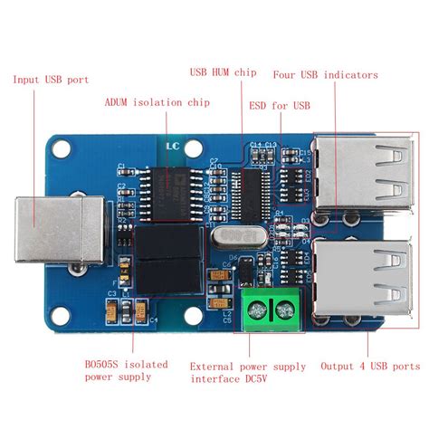 Quad Usb Isolator Usb Hub Isolation Module Coupling Protection Board
