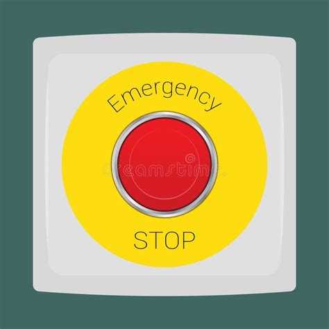 Push Button Switch Box With Emergency Stop Button Stock Vector
