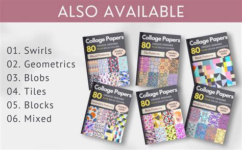 Organic Blob Patterns Collage Papers Double Sided Decorative Papers