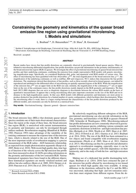 Pdf Constraining The Geometry And Kinematics Of The Quasar Broad